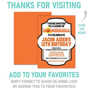 Dodgeball Birthday Invitation Editable Dodgeball Invitation - Etsy