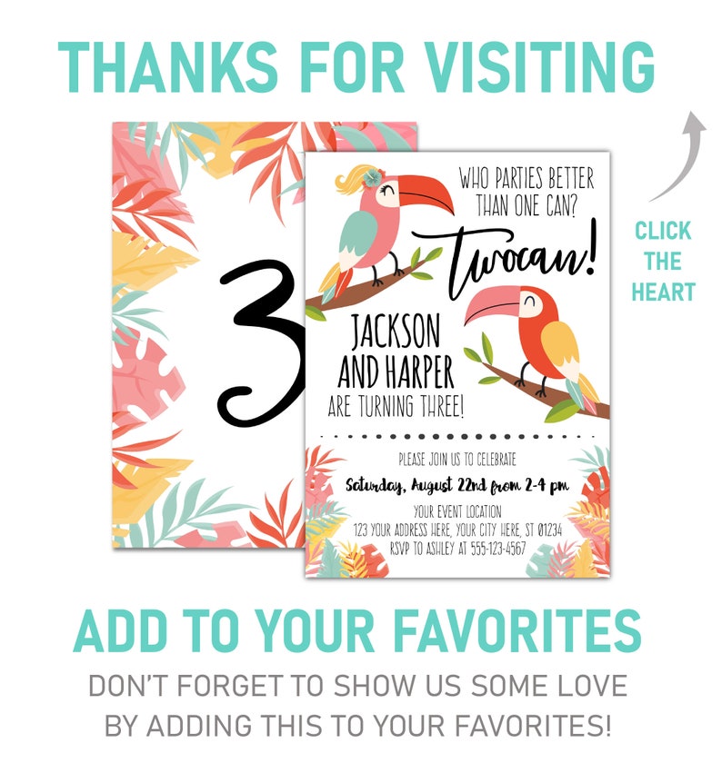 Toucan Birthday Invitation Editable Twocan Invitation - Etsy