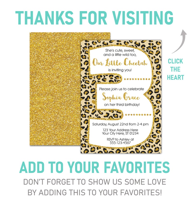 Cheetah 3rd Birthday Invitation Editable Cheetah Invitation - Etsy