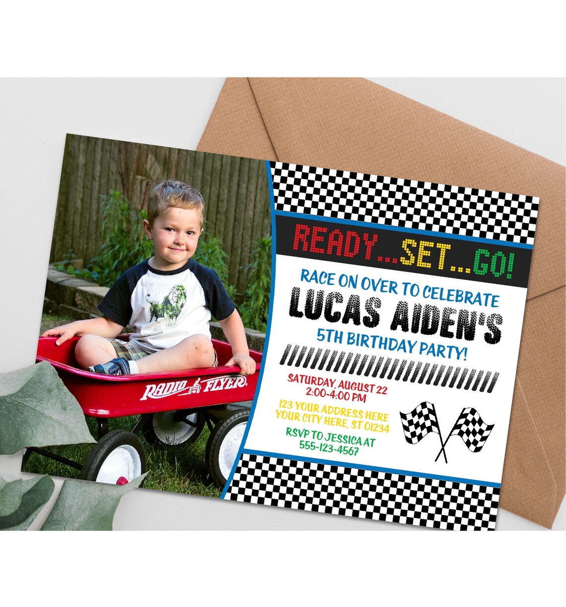 Racing Birthday Invitation Racing Invitation Go-kart - Etsy