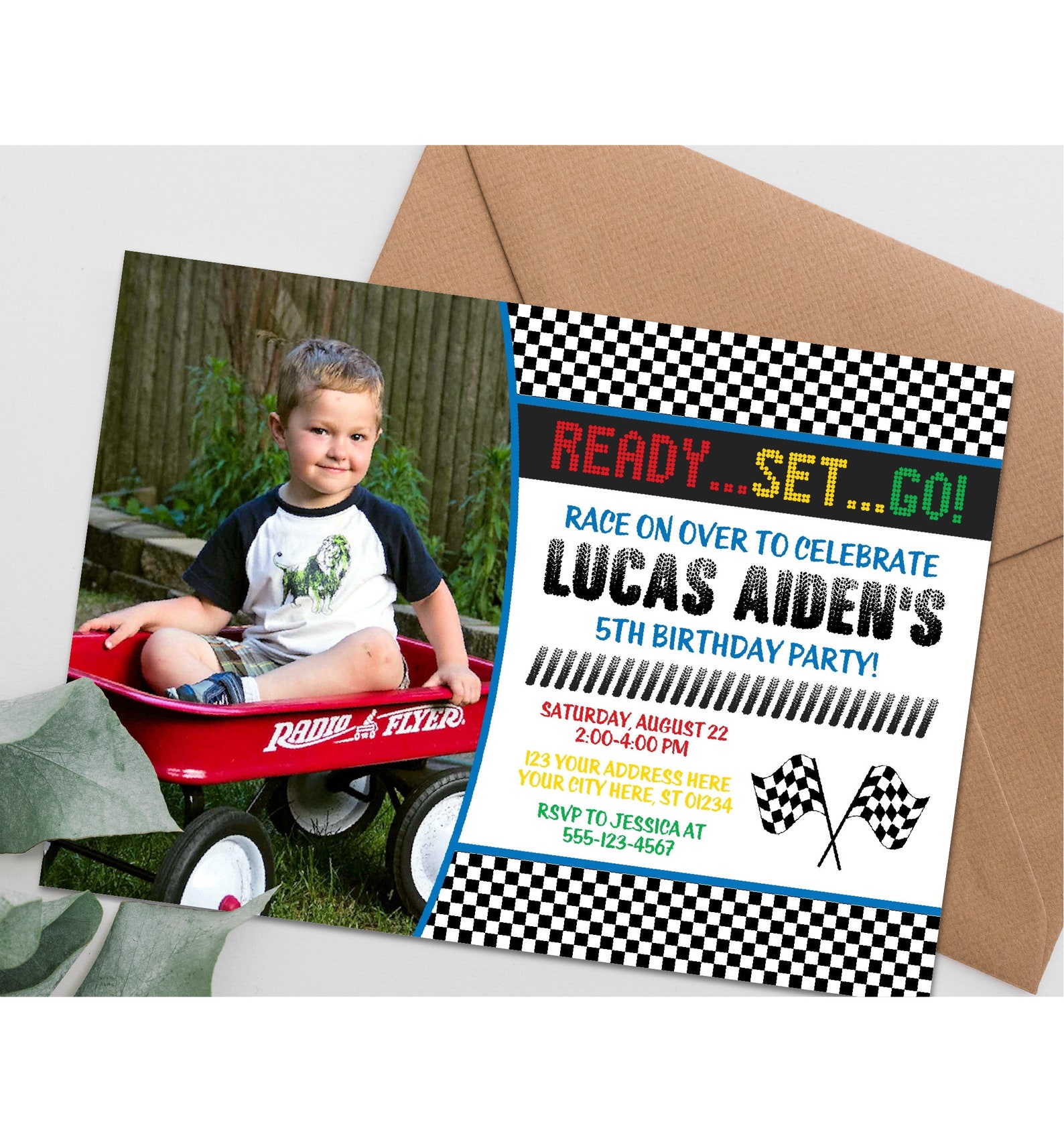 Racing Birthday Invitation Racing Invitation Go-kart - Etsy