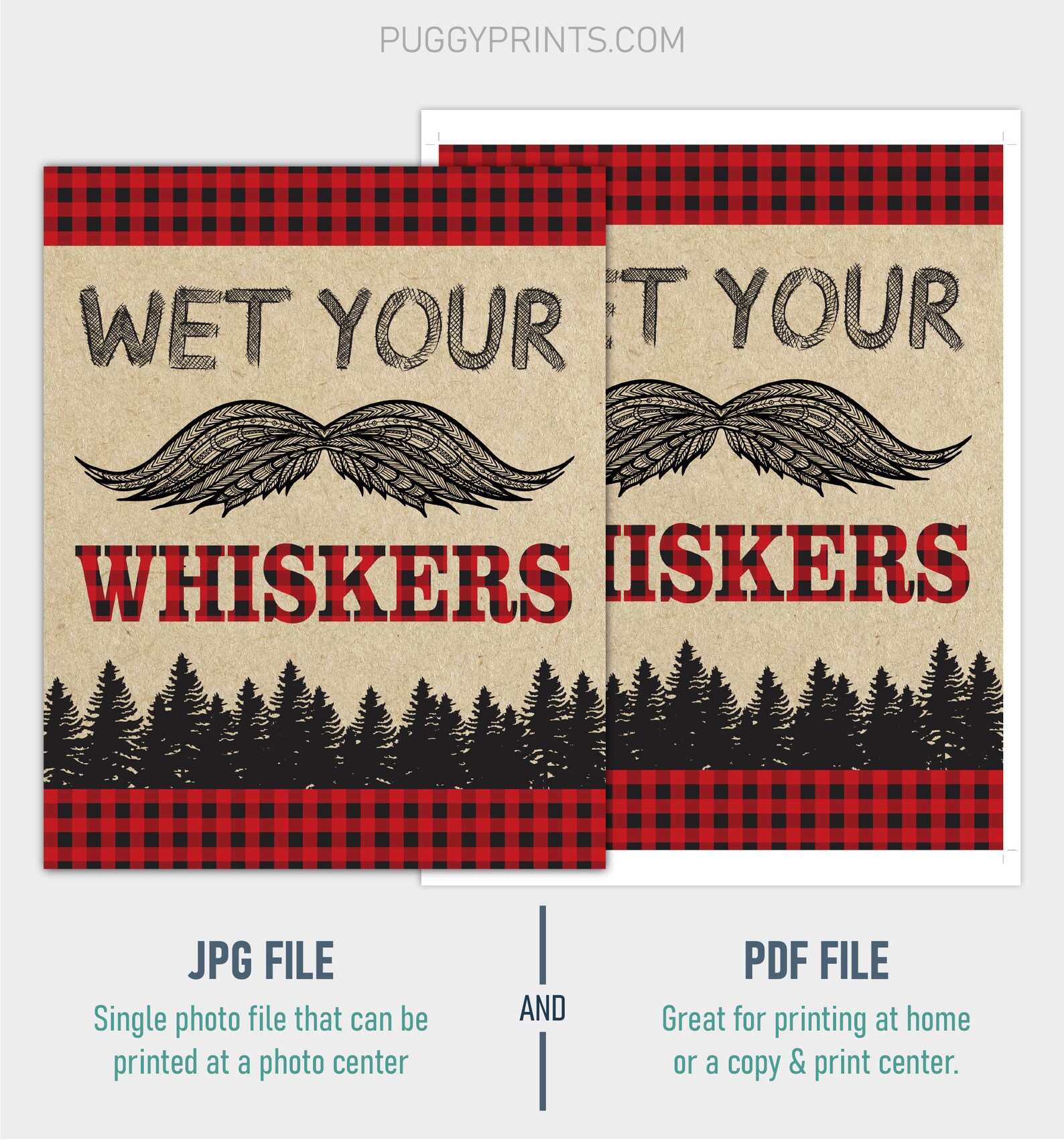 Lumberjack Wet Your Whiskers Sign Printable Lumberjack - Etsy