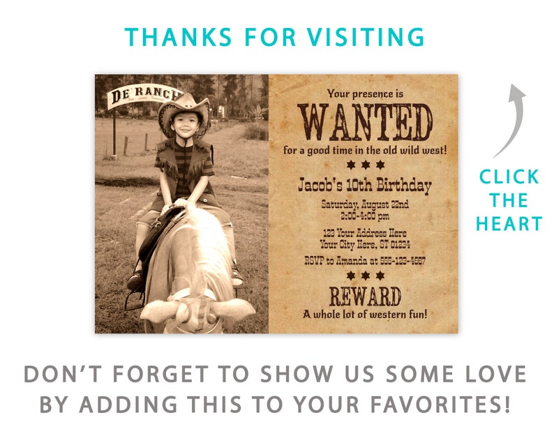 Wanted Poster Invitation Wanted Birthday Invitation Western | Etsy