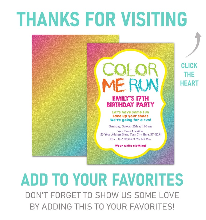 Color Run Invitation Editable Color Run Birthday Party | Etsy