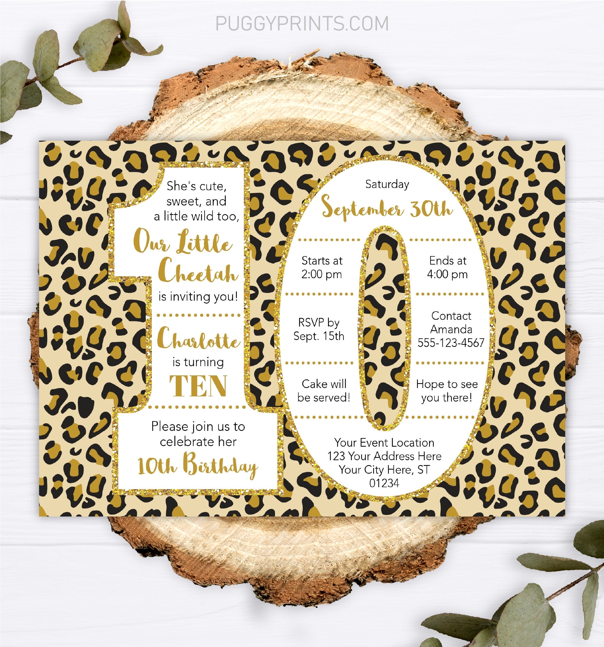 Cheetah Quinceanera Invitations