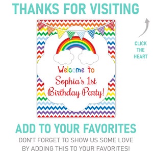 Rainbow Party Sign Editable Rainbow Welcome Sign Rainbow | Etsy