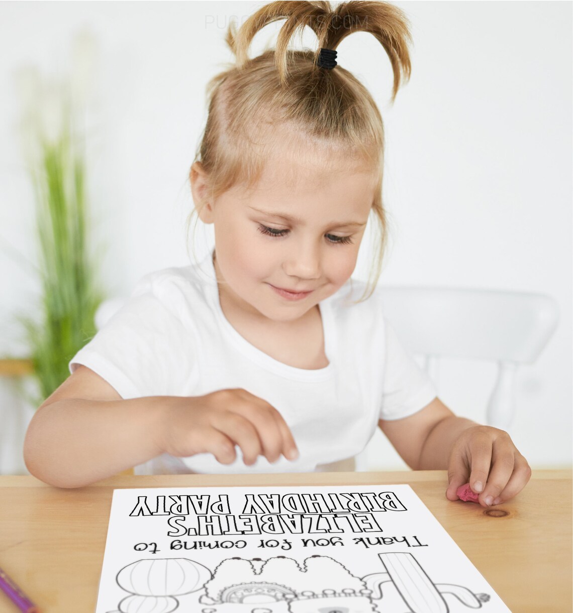 Llama Birthday Coloring Page Editable Llama Coloring Page - Etsy