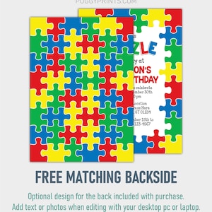 Puzzle Birthday Invitation, Editable Puzzle Invitation, Puzzle Party ...