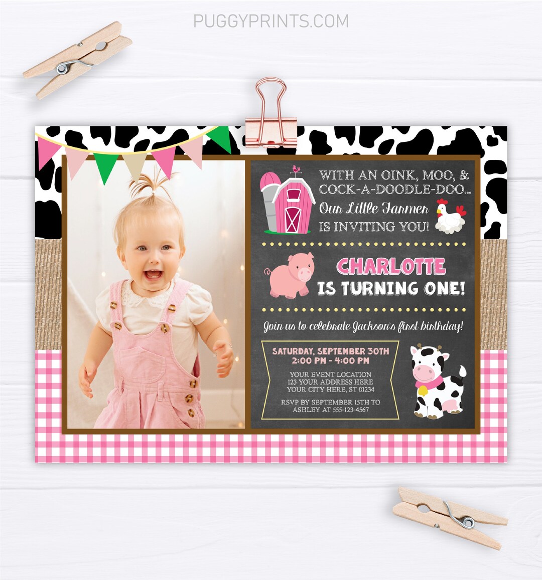 Farm Birthday Invitation, Editable Farm Invitation Template, Printable ...