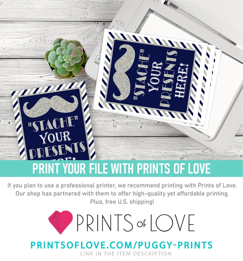 Stache Your Presents Here Sign Printable Mustache Gift Table - Etsy