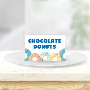 Donut Food Labels, Donut Tent Cards, Donut Place Cards, Donut Birthday ...