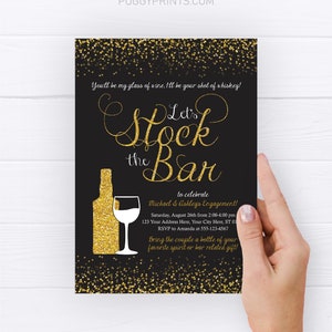 Stock the Bar Invitation, Editable Stock the Bar Engagement Party ...
