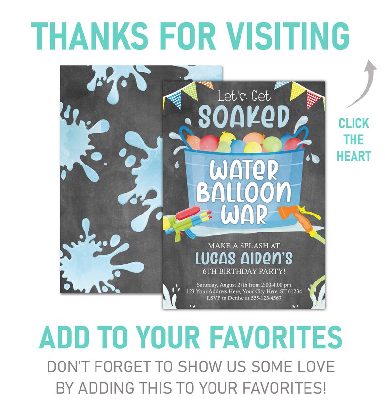 Water Balloon Invitation Editable Water Balloon War Birthday | Etsy
