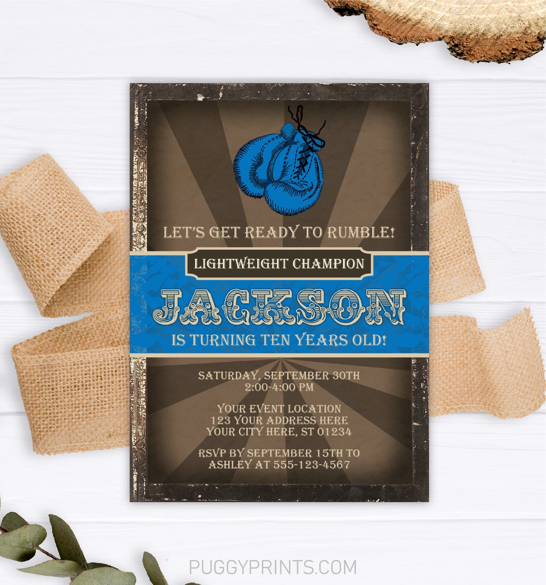 Boxing Birthday Invitation Editable Boxing Invitation - Etsy