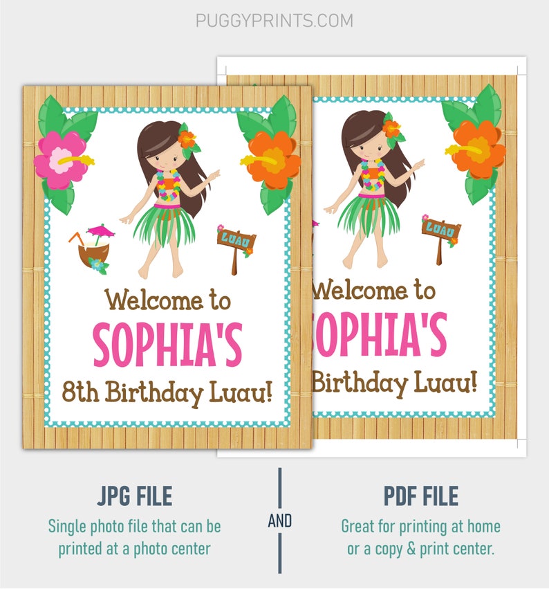 Luau Birthday Party Sign Luau Party Decorations Luau Welcome - Etsy
