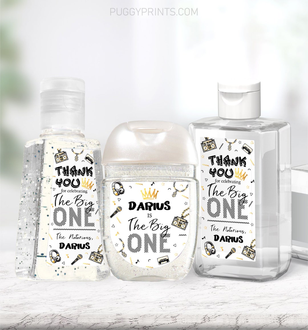 Editable Notorious One Sanitizer Labels, Printable the Big One Birthday ...