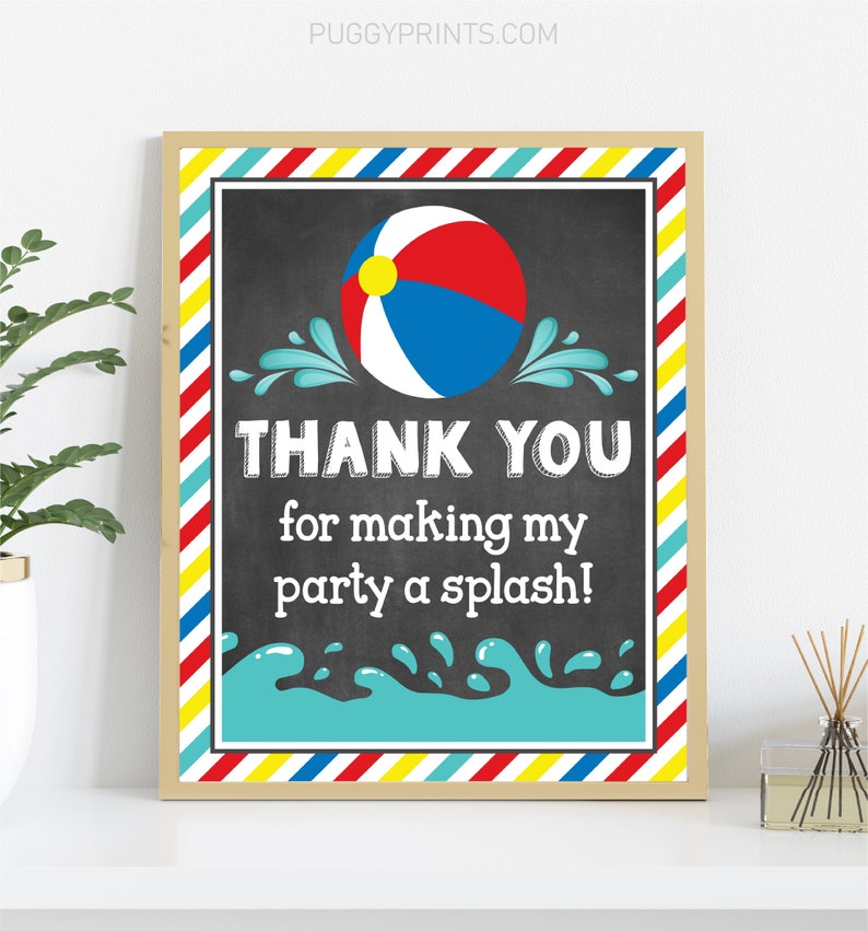 Beach Ball Birthday Party Sign Editable Pool Party Welcome - Etsy