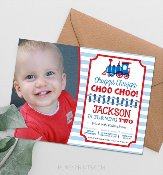 Train Birthday Invitation, Editable Train Invitation Template ...