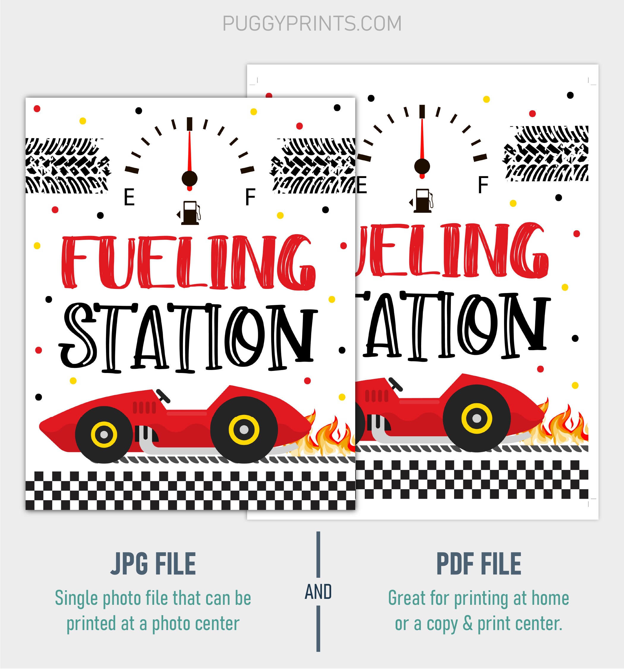 Race Car Fueling Station Sign Printable Racing Birthday Party - Etsy UK