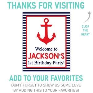 Nautical Birthday Party Sign, Editable Nautical Welcome Sign Template ...
