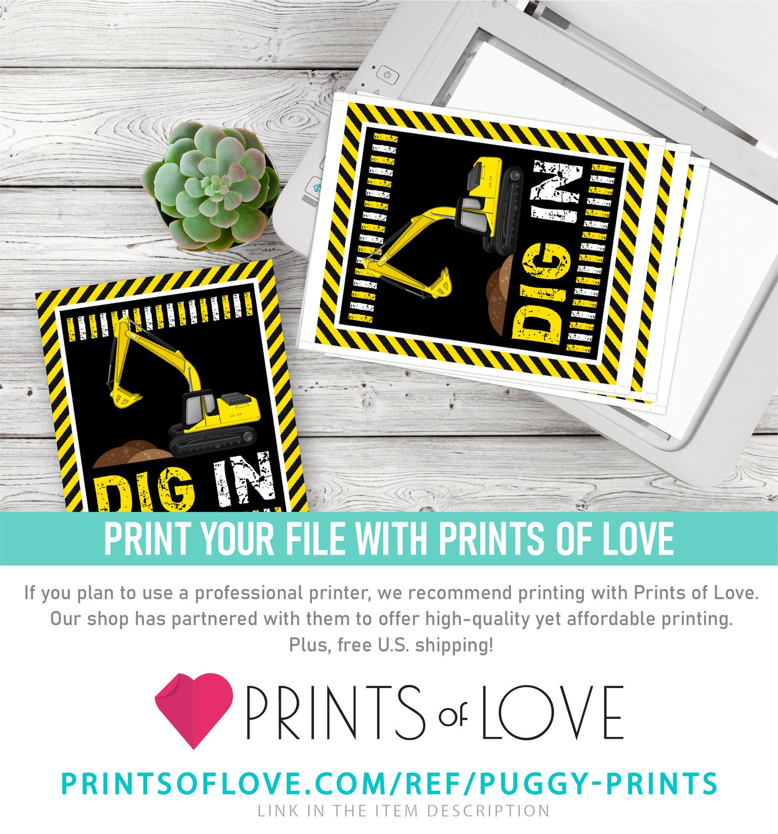 Construction Dig in Sign Printable Construction Food Table - Etsy