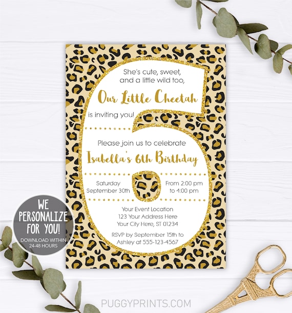 Cheetah Printable Invitations