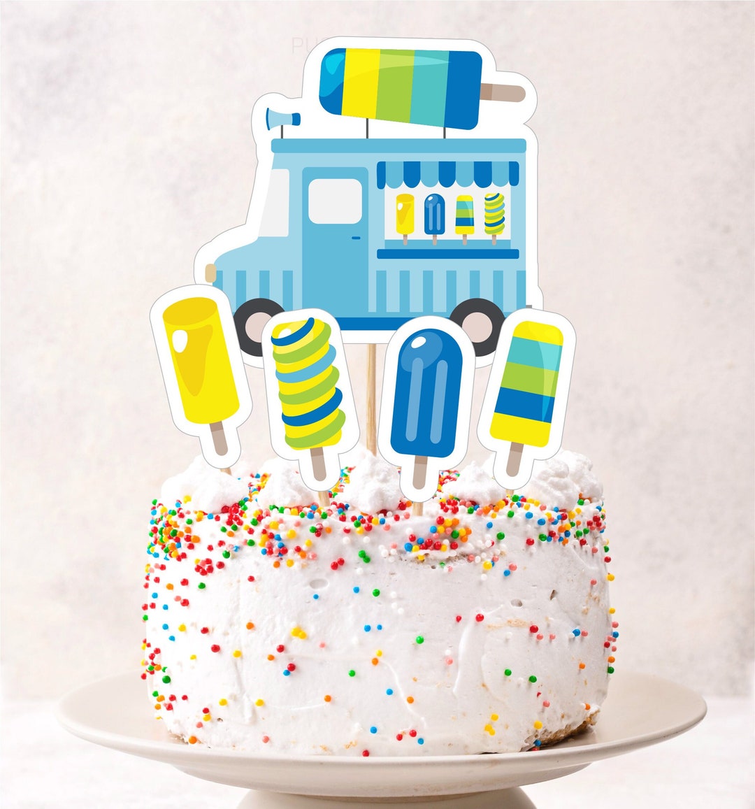 Popsicle Birthday Cake Topper: Printable Party Decor (PDF) - Etsy