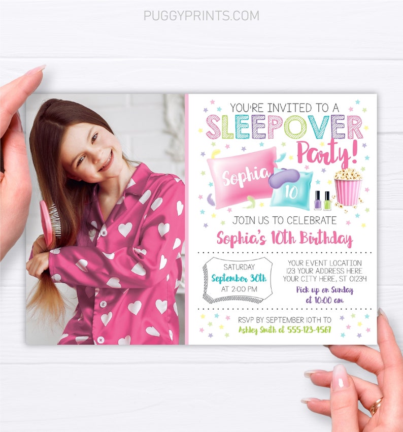 Sleepover Invitation Slumber Party Invitation Sleepover Etsy