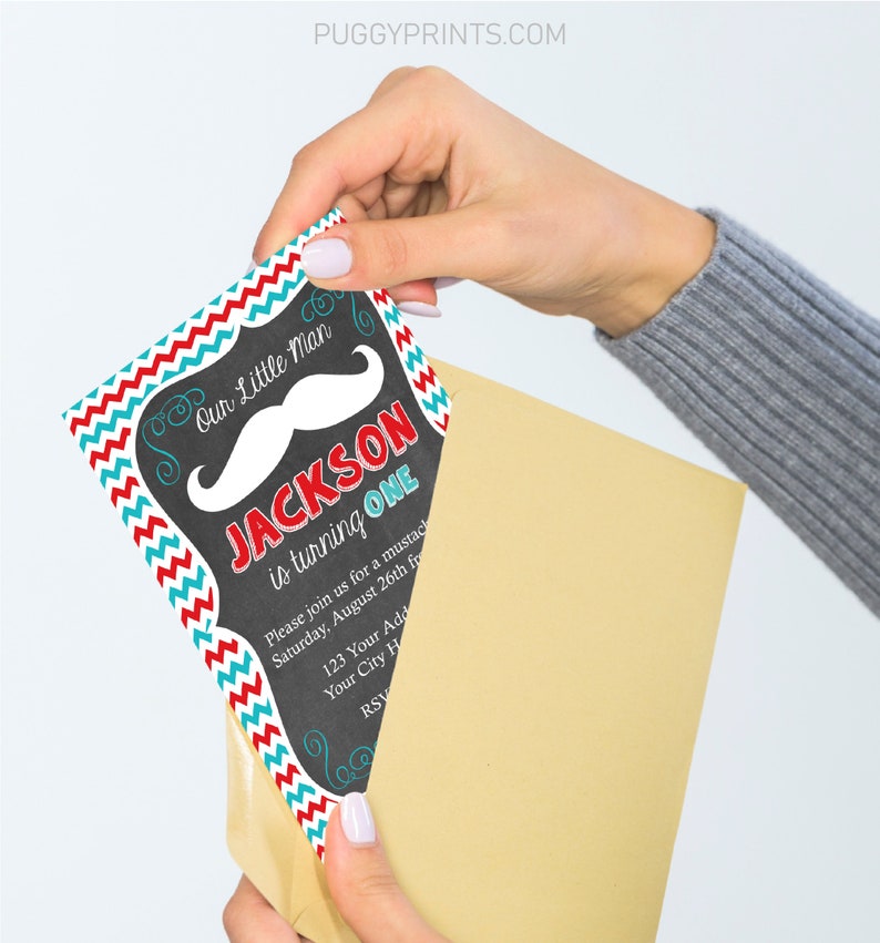 Mustache Birthday Invitation Editable Mustache Invitation - Etsy