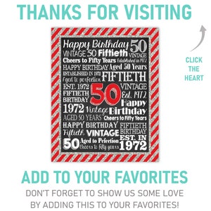 Red and Silver 50th Birthday Party Sign Fiftieth Aged to - Etsy