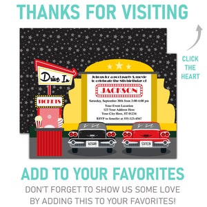 Drive in Movie Party Invitation, Editable Drive-in Birthday Invitations ...