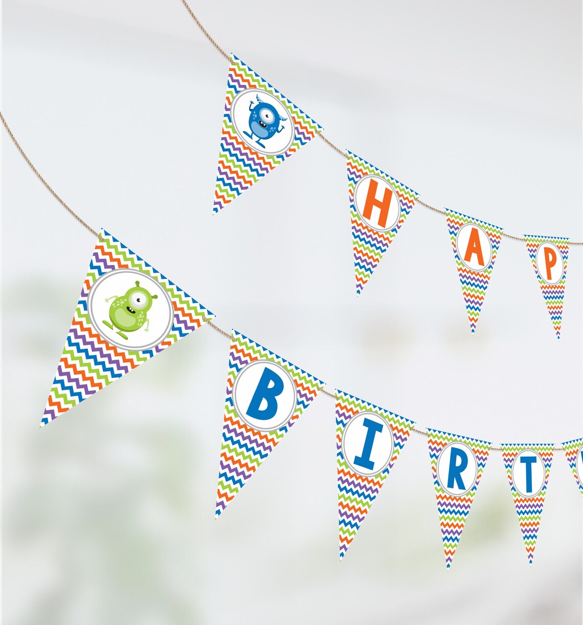 Monster Happy Birthday Banner Printable Little Monster Party | Etsy