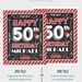 Red and Silver 50th Birthday Party Sign Editable Happy 50th - Etsy