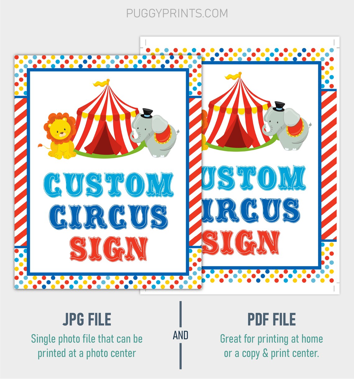 Circus Birthday Party Sign Editable Circus Sign Template - Etsy