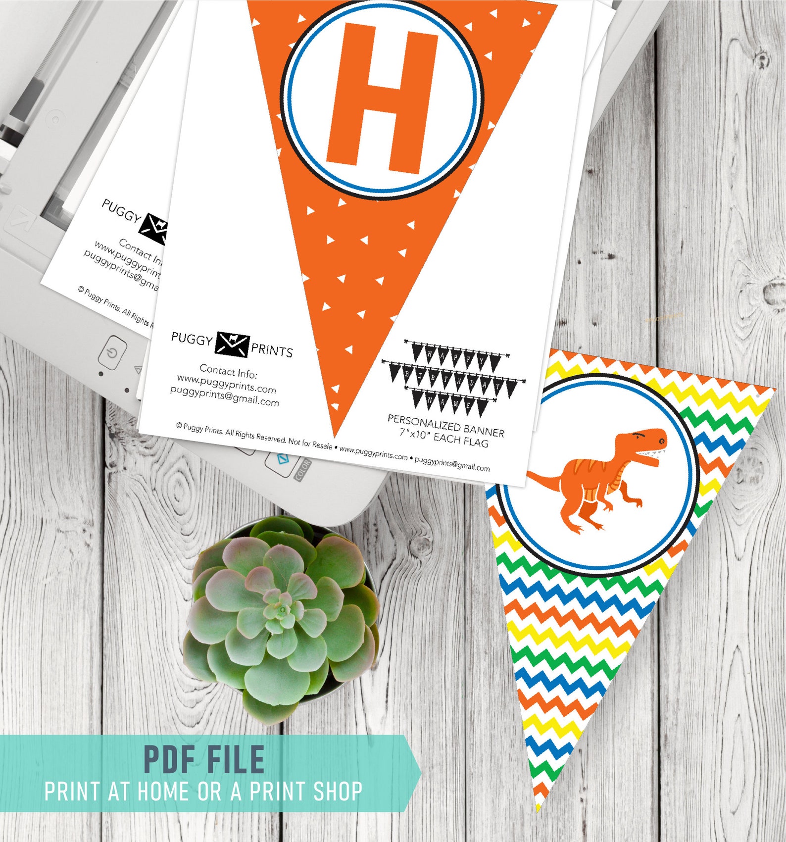 Dinosaur Happy Birthday Banner Printable Dinosaur Party - Etsy