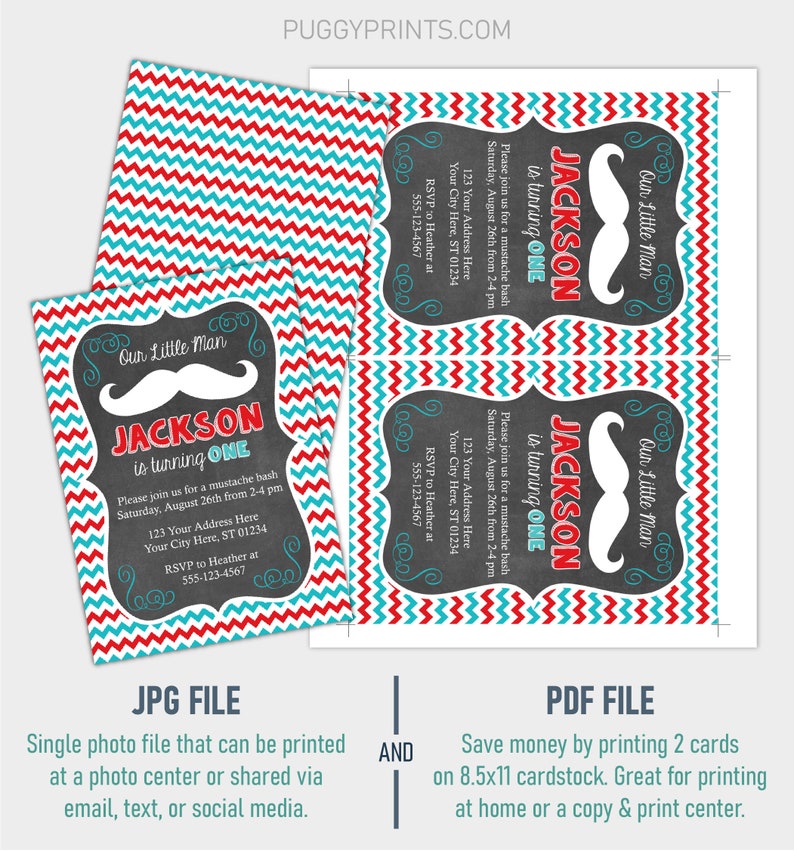 Mustache Birthday Invitation Editable Mustache Invitation - Etsy