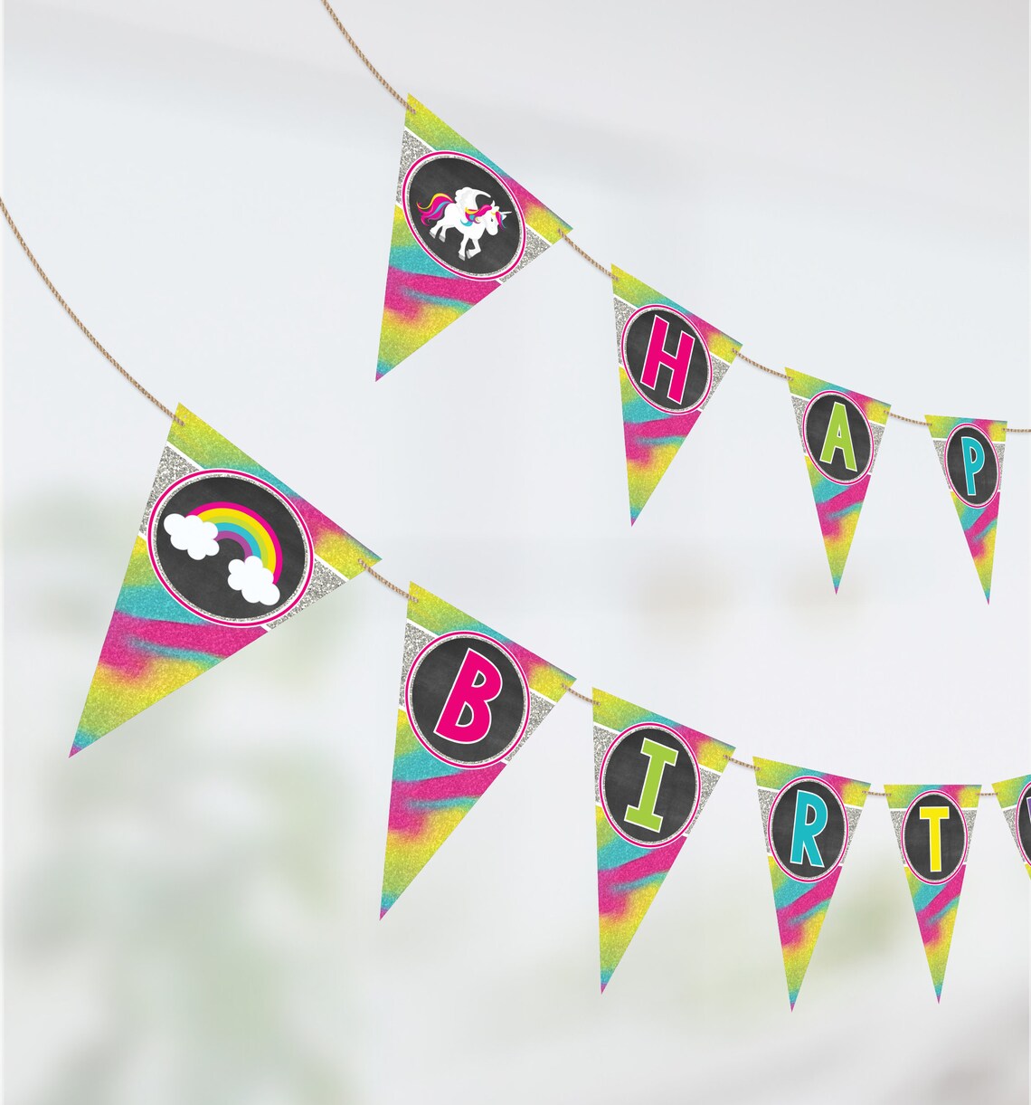 Unicorn Happy Birthday Banner Printable Unicorn Banner - Etsy