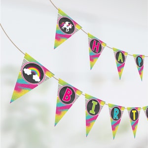 Unicorn Happy Birthday Banner, Printable Unicorn Banner, Unicorn ...