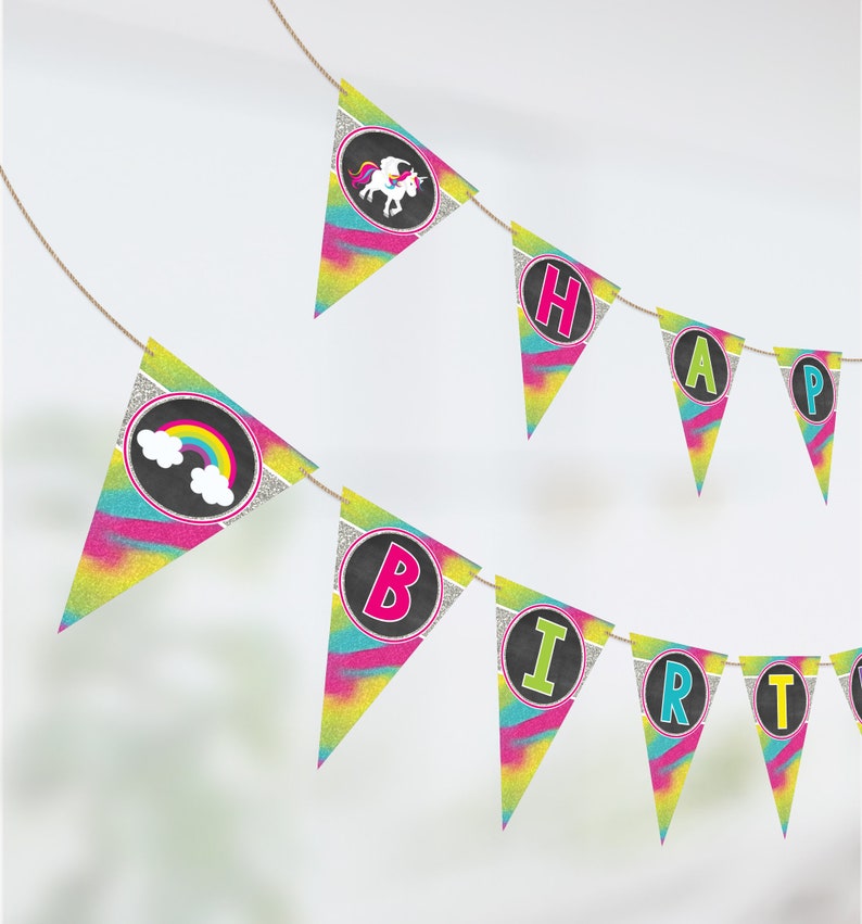 Unicorn Happy Birthday Banner Printable Unicorn Banner - Etsy