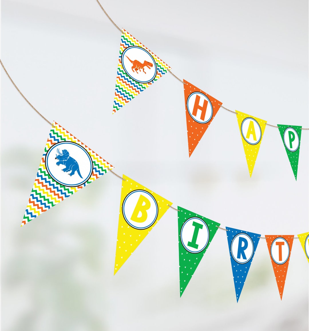 Dinosaur Happy Birthday Banner, Printable Dinosaur Party Banner ...