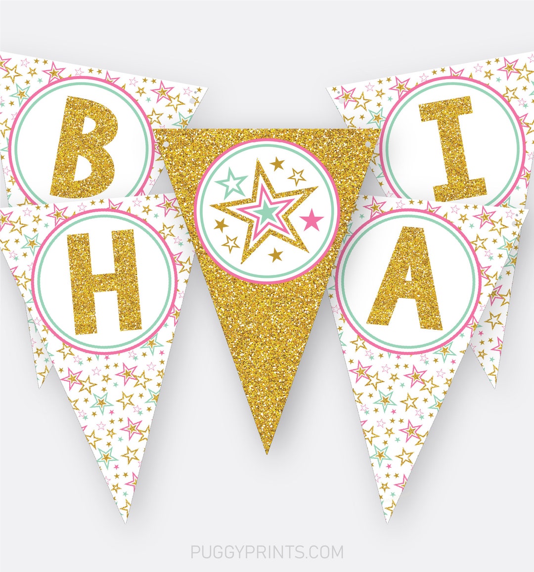 Twinkle Twinkle Little Star Happy Birthday Banner Printable - Etsy