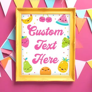 Fruit Birthday Party Sign Editable Fruit Custom Sign Template Printable ...