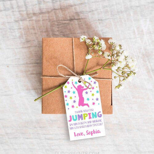 EDITABLE Jump Favor Tags Jump Trampoline Gift Tag Bounce House - Etsy
