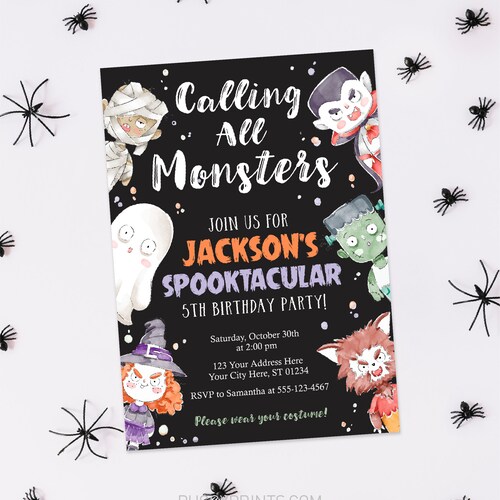 Editable Halloween Costume Party Invitation Halloween Birthday - Etsy
