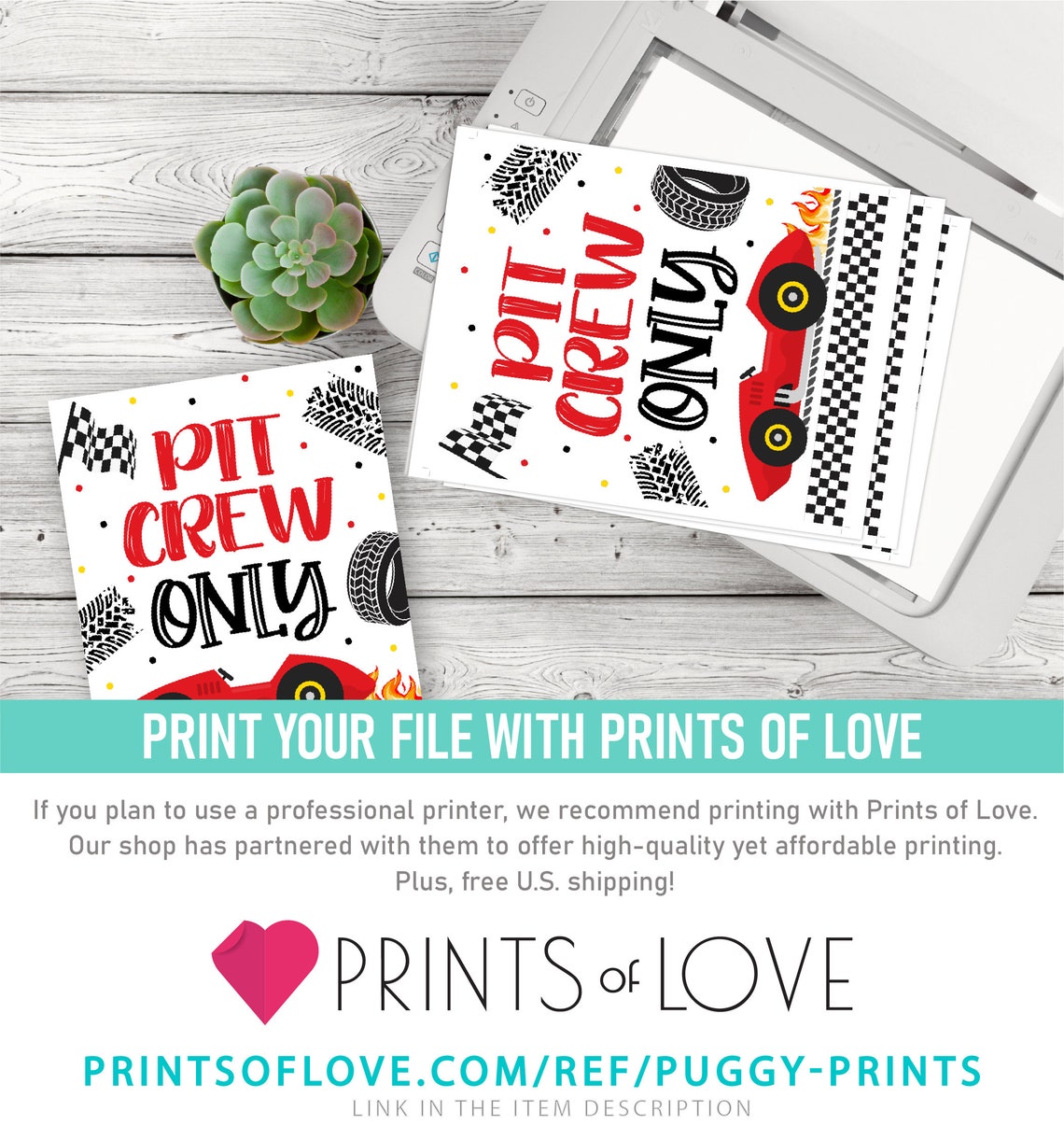 Race Car Pit Crew Only Sign Printable Racing Birthday Party - Etsy