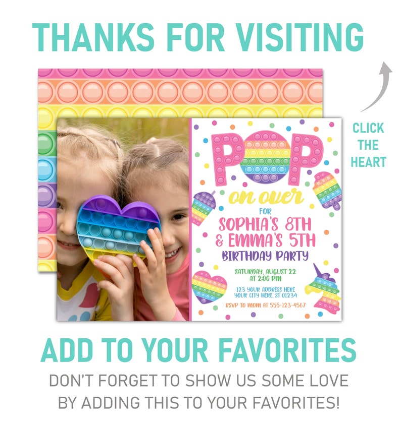 Pop It Birthday Invitation Editable Pop It Invitation - Etsy