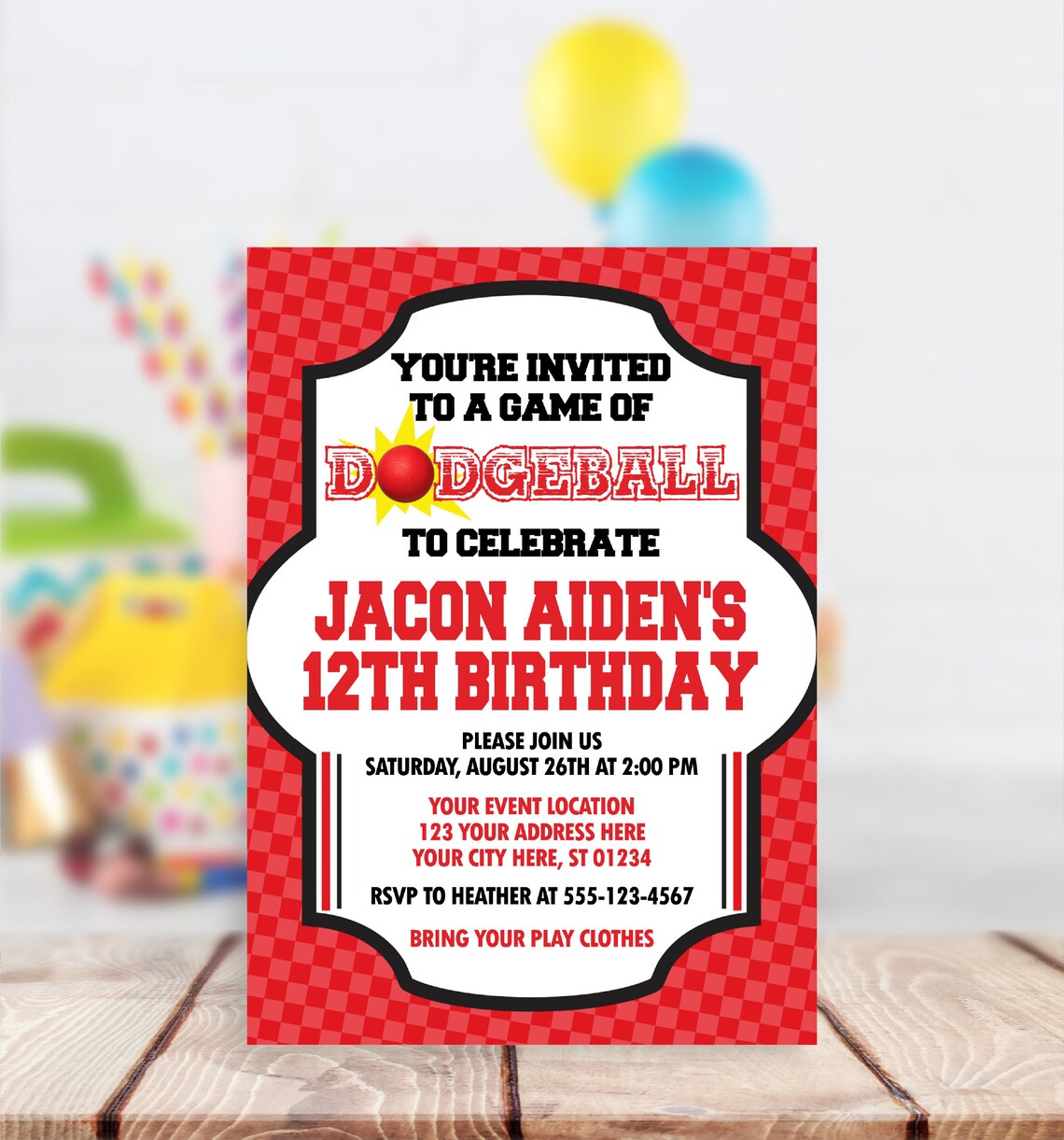 Dodgeball Birthday Invitation Editable Dodgeball Invitation - Etsy