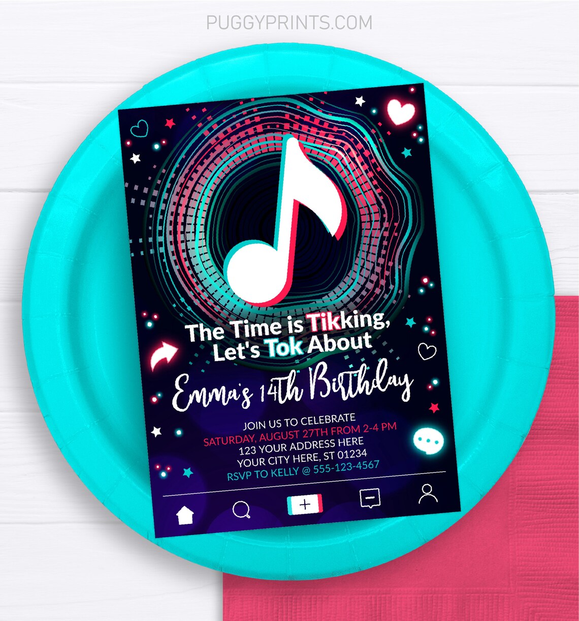 Music Birthday Invitation Editable Music App Invitation - Etsy