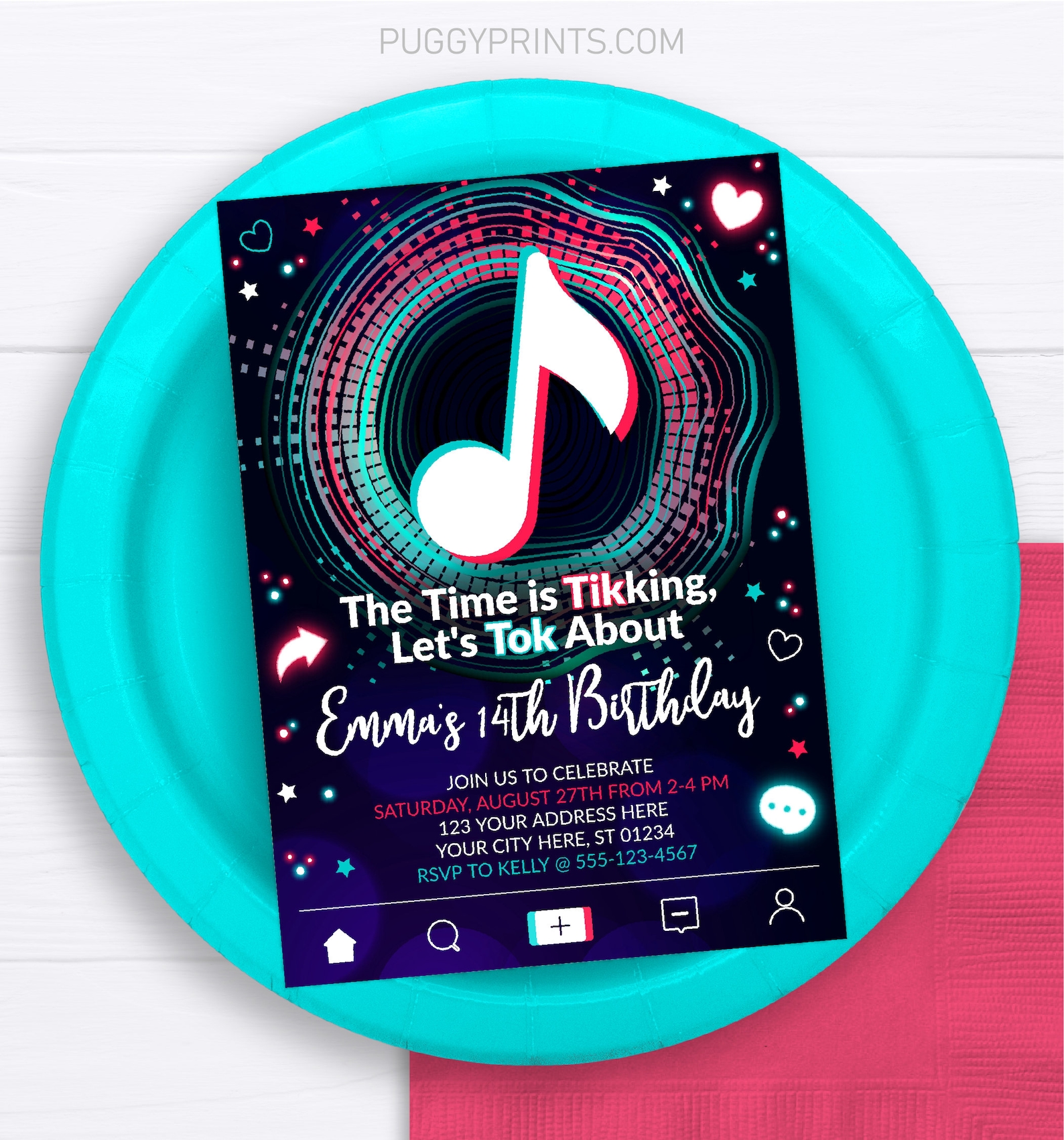 Music Birthday Invitation Editable Music App Invitation - Etsy