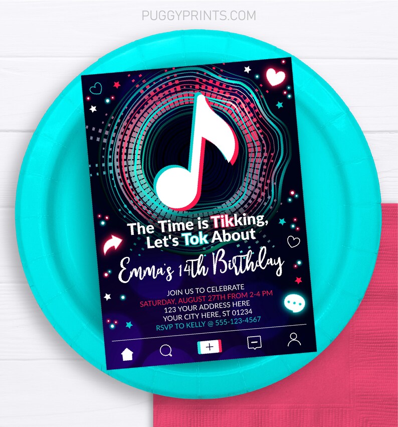 Music Birthday Invitation Editable Music App Invitation - Etsy